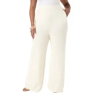 JUNE + VIE Knitted Wide Leg Sweater Pants - Sugar Swizzle