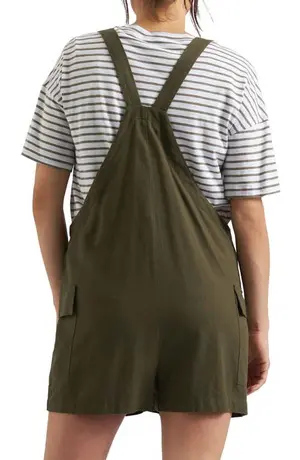 RIPE MATERNITY Terry Linen Playsuit - Olive