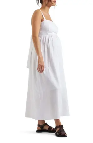 RIPE MATERNITY Simone Tie Back Linen Dress