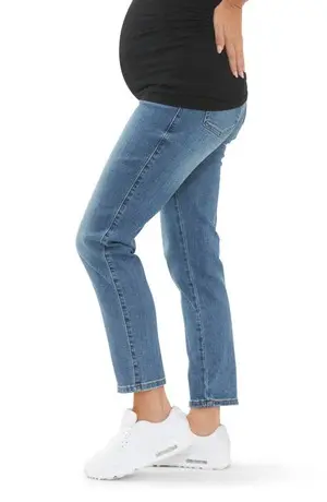 RIPE MATERNITY Dylan Distressed Straight Leg Maternity Jeans