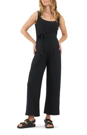 RIPE MATERNITY Bobby Rib Jumpsuit - Black
