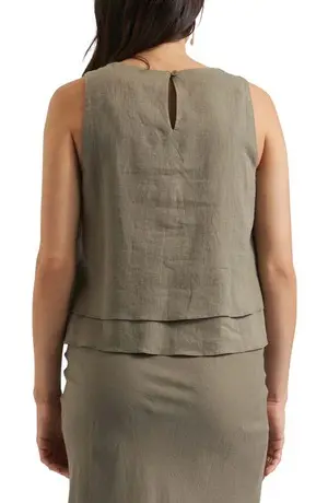RIPE MATERNITY Peyton Linen Nursing Top - Olive