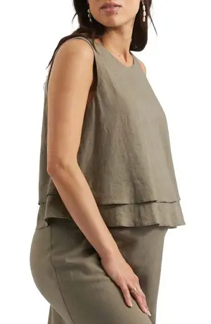 RIPE MATERNITY Peyton Linen Nursing Top - Olive