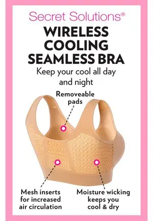 SECRET SOLUTIONS Wireless Cooling Seamless Bra - Purple Mauve