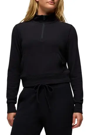 Prana Willow West Crop Half-zip Sweatshirt - Black
