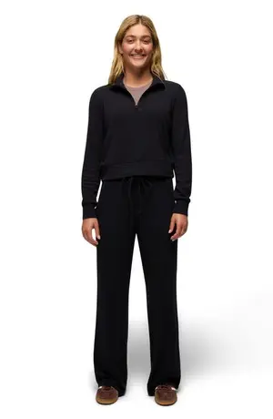 Prana Willow West Crop Half-zip Sweatshirt - Black