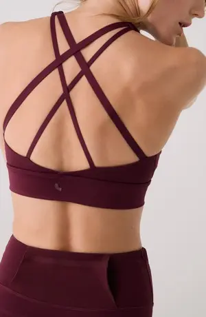 LOLE Action Strappy Sports Bra - Dark Cherry