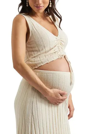 RIPE MATERNITY Misha Rib Knit Tank - Stone