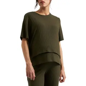 RIPE MATERNITY Rib Nursing Top - Khaki