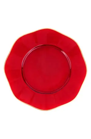 VIETRI Holiday Glass Service Plate - Red