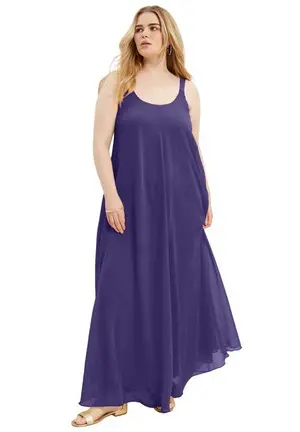 JUNE + VIE Sleeveless Swing Maxi Dress - Purple Sapphire