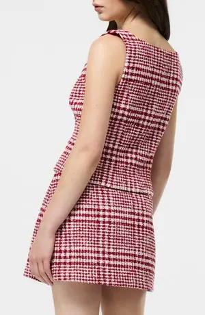 French Connection Houndstooth Check Button-up Vest
