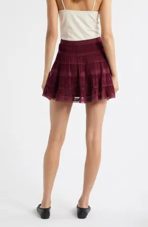 LoveShackFancy Tiered A-line Mini Skirt