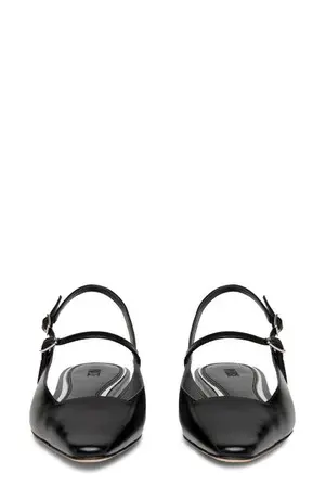 Paige Whitley Slingback Mary Jane Flat - Black