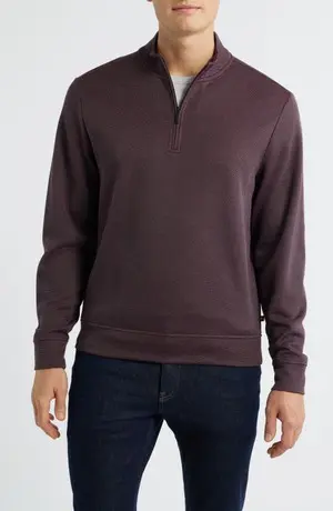 Robert Barakett Quarter Zip Piqué Pullover