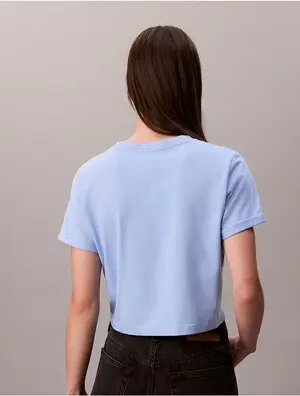 Calvin Klein Script Logo Boxy T-shirt - Moderate Blue