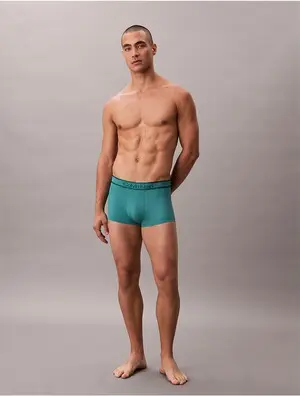 Calvin Klein Tonal Logo Low Rise Trunk - Lively Teal