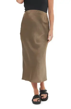 RIPE MATERNITY Lexie Satin Skirt - Olive