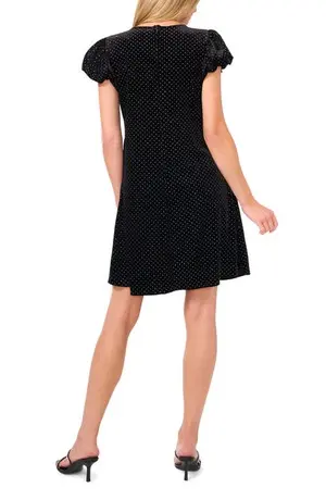 CECE DUPRAZ Velvet Bubble Sleeve Dress