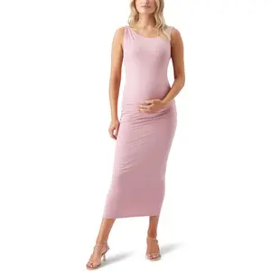 RIPE MATERNITY Off Shoulder Knit Dress - Pink