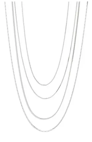 Nordstrom Demi Fine Layered Chain Necklace - Sterling Silver Plated