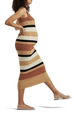 RIPE MATERNITY Sarah Stripe Knit Dress - Amber