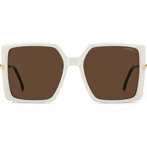 Carrera Eyewear 57mm Rectangular Sunglasses - Ivory/brown