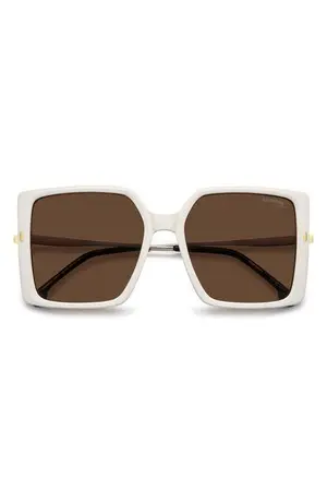 Carrera Eyewear 57mm Rectangular Sunglasses - Ivory/brown