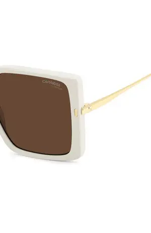 Carrera Eyewear 57mm Rectangular Sunglasses - Ivory/brown