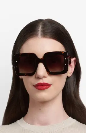 Carolina Herrera 50mm Square Sunglasses - Havana/brown