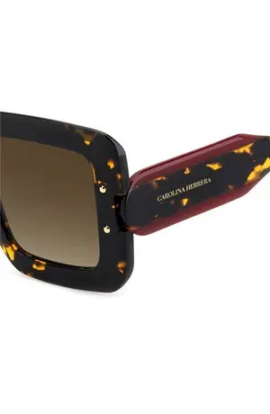 Carolina Herrera 50mm Square Sunglasses - Havana/brown
