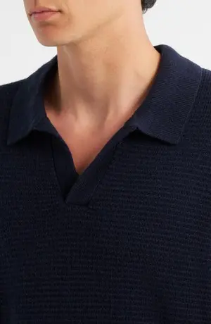 FRAME Textured Wool And Cashmere Sweater - Dark Navy