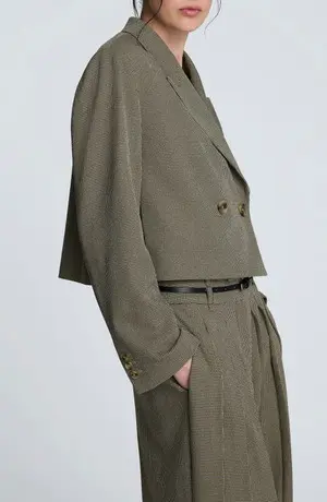 KENNETH COLE Crop Boyfriend Suit Jacket