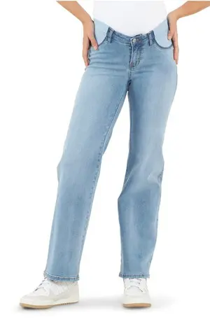 RIPE MATERNITY Kyle Wide Leg Maternity Jeans - Light Blue
