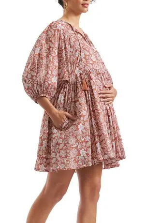 RIPE MATERNITY Cali Nursing Dress - Amber/white