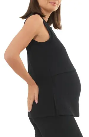 RIPE MATERNITY Rib Nursing Tank - Black