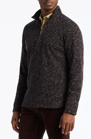 Robert Graham Matson Space Dye Quarter Zip Top