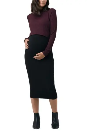 RIPE MATERNITY Ribbed Knit Pencil Skirt