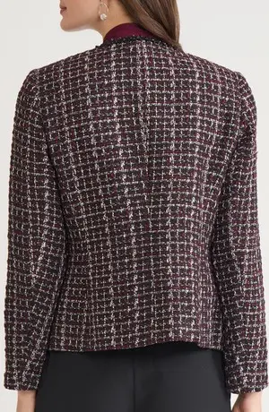 KASPER Collarless Tweed Kiss-lock Jacket