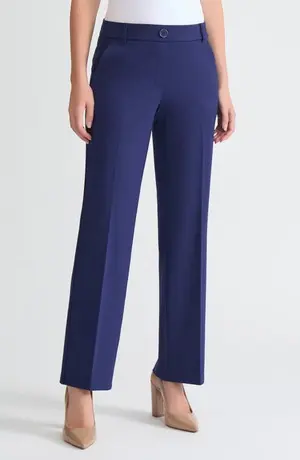 KASPER Pull-on Flare Pants - Kasper Navy