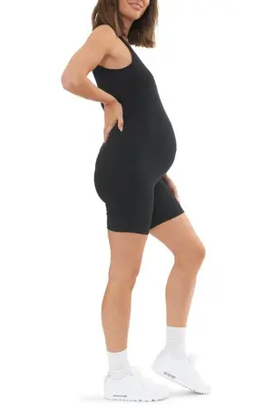 RIPE MATERNITY Luxe Knit Short Bodysuit - Black