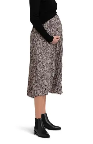RIPE MATERNITY Pleated Printed Maternity Skirt