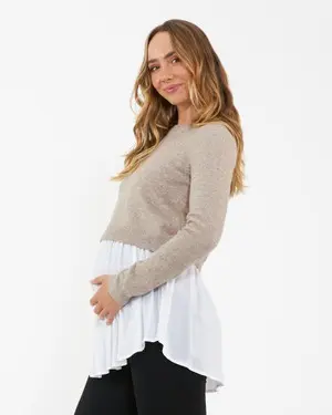 RIPE MATERNITY Detachable Nursing Knit - Latte