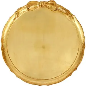 VIETRI Florentine Round Wood Tray - Gold