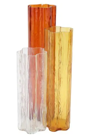 VIETRI Flora Triple Glass Vase - Medium Yellow