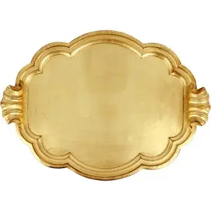 VIETRI Florentine Large Wood Tray - Gold