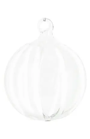 VIETRI Nuovo Stripe Glass Ornament - White