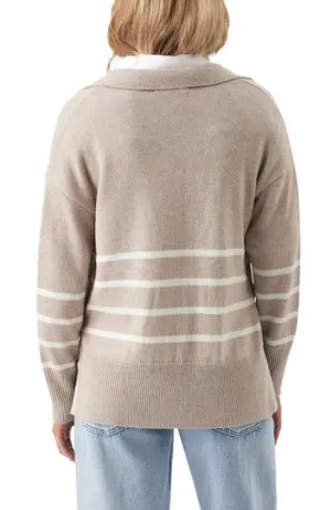RIPE MATERNITY Lori Nursing Knit - Latte/chalk