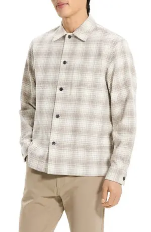 Theory Textured Cotton Button-up Shirt
