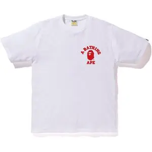 BAPE Camo College Ats Tee Shirt - White/red